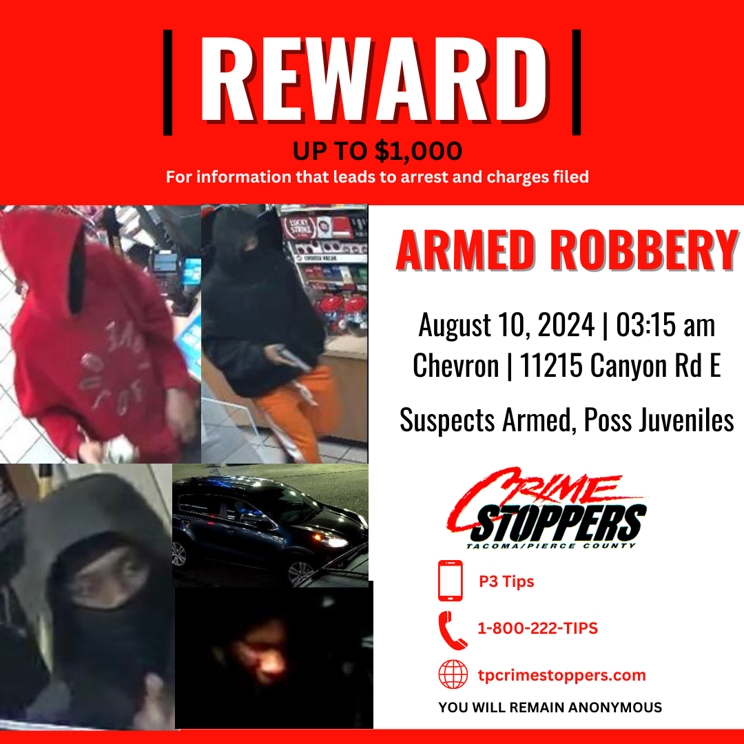 Takeover Gas Station Robbery - Pierce County Sheriff's Office Blotter